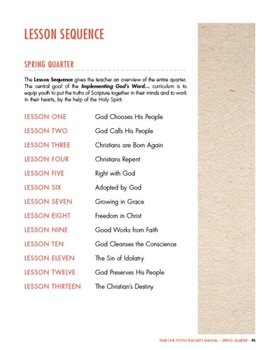 Youth Sunday School Curriculum - Year One, Spring – One Story Ministries