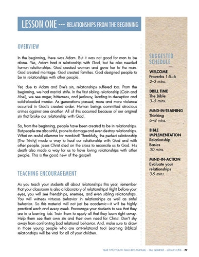 Youth Sunday School Curriculum - Year Two, Fall – One Story Ministries