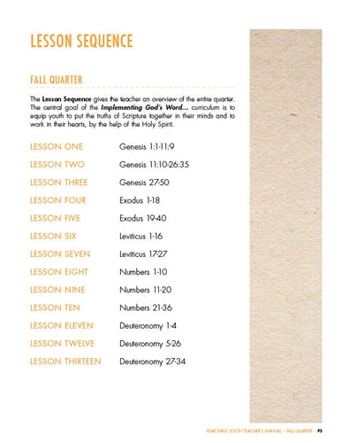 Youth Sunday School Curriculum - Year Three, Fall – One Story Ministries